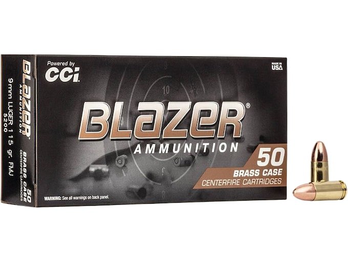 Blazer Brass 9mm Luger Ammo 115 Grain Full Metal Jacket Of 1000 - Smoky ...